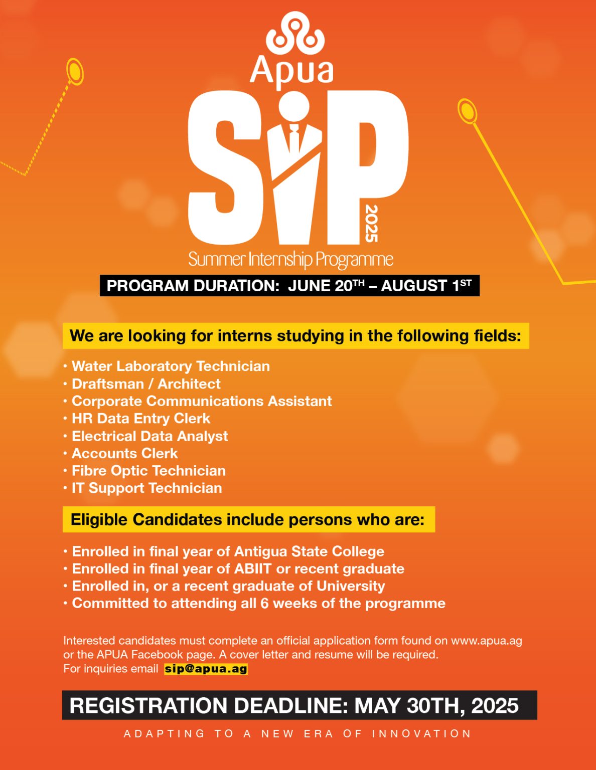 Summer Internship Program – Antigua Public Utilities Authority (APUA)